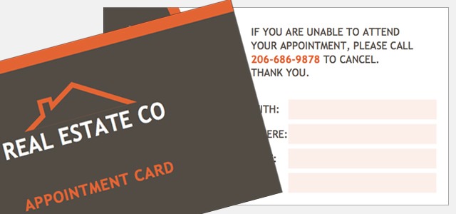 Appointment card - real estate theme • iStudio Publisher • Page Layout ...